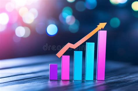 Upward Trend Growth Chart Colorful Bar Graph Shows Positive Growth