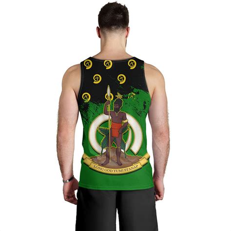 Vanuatu Tank Top Melanesian Flag Grunge Symbols Pattern