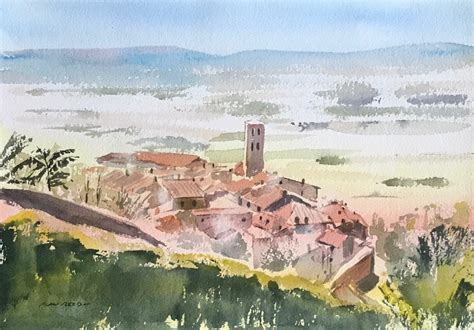 Cortona Tuscany Original Watercolor Sold Alan Reed Art Cortona