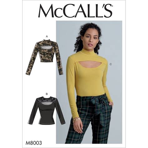 Misses Tops Mccalls Sewing Pattern 8003 Mccalls Sewing Patterns