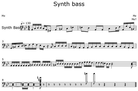 Synth Bass Sheet Music For Synth Bass