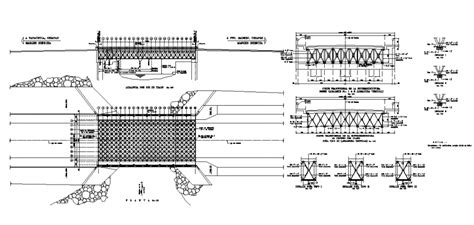 Bridge Construction Structure Detail Elevation And Section D View Dwg