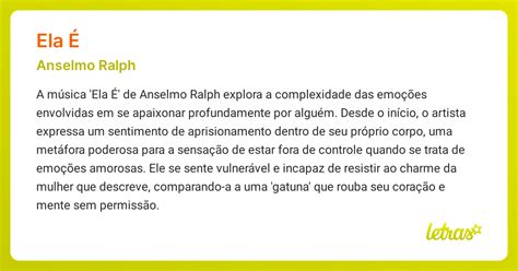 Significado Da Música Ela É Anselmo Ralph Letrasmusbr