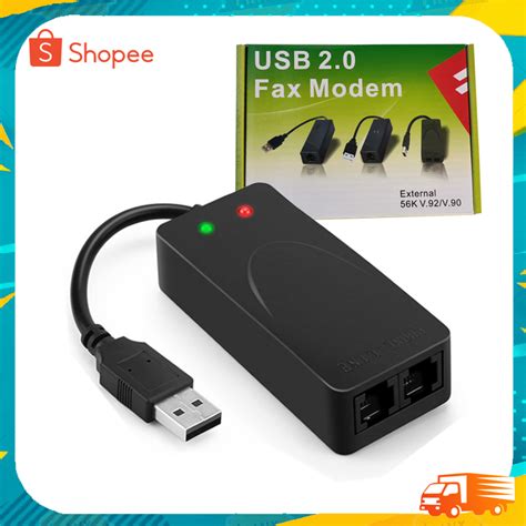 Fax Modem Usb 56k V 92 External Dial Up Voice Fax Data Modem 2port Shopee Thailand