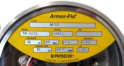 New Erdco Fm 15715 Flow Meter Fm15715 Sb Industrial Supply Inc