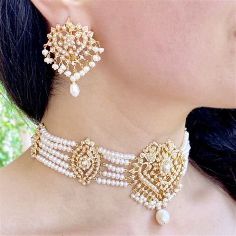 22k Gold Pearl Jewellery Freshwater Pearls Premium Jadau Jewelry