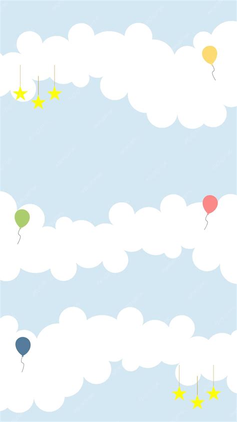 Premium Vector Rainbow Cloud Vector With Balloon And Cloud Decoration