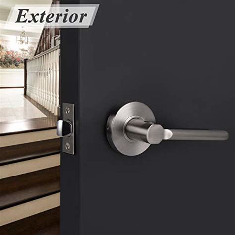Getuscart Probrico Modern Stain Nickel Keyless Passage Door Levers Interior Locks For Hall Or