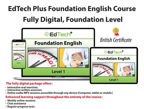 Online Edtech Plus Complete English Fully Digital Course Foundation