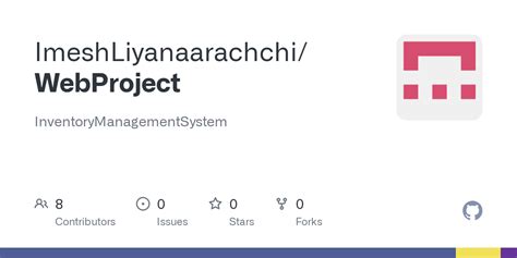 GitHub ImeshLiyanaarachchi WebProject InventoryManagementSystem