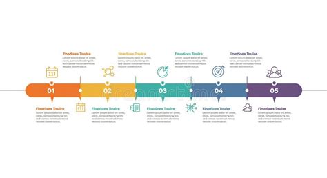 Infographic Timeline With Five Colorful Segments Numbered 01 To 05