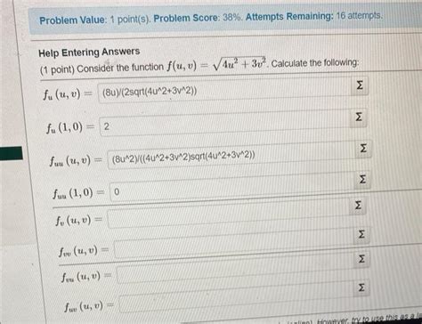 Solved Point Consider The Function F U V U V Chegg