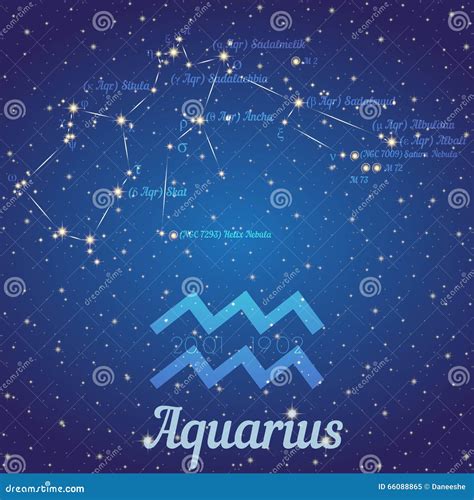 Aquário Da Constelação Do Zodíaco Posição Das Estrelas E Dos Seus