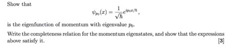 Eigenfunction Of Momentum And Operators