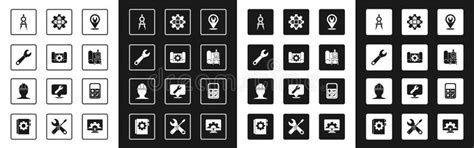 Set Location With Wrench Spanner Graphing Paper And Gear Wrench Drawing Compass Processor