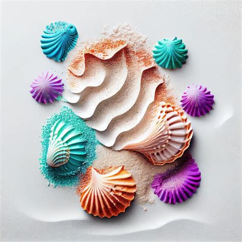 Premium Ai Image Sea Shell Texture Background Colorful Seashell Pattern Sea Shells On Sand
