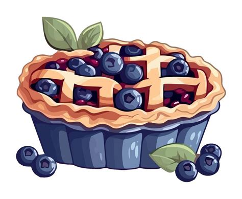 Blueberry Pie Recipe Vector Art Icons And Graphics For Free Download