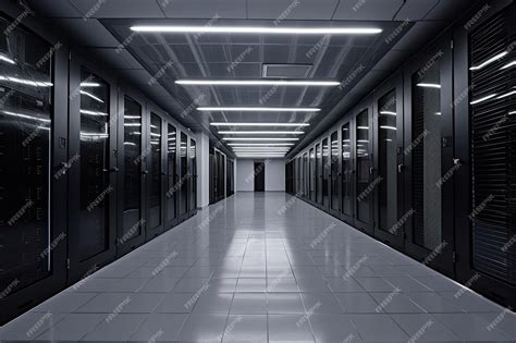Premium Ai Image 3d Render Of A Server Room With Servers In A Datacenter Server Room Interior