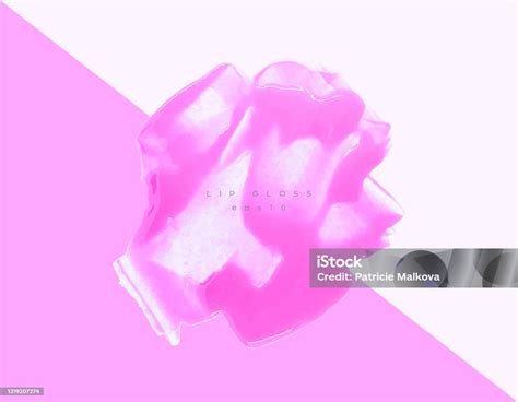 벡터 사실적인 핑크 립 글로스 얼룩 얼룩 얼룩 에 컬러 배경 사랑 배경 화장품 구성 구성 구성 핑크 브러시 스트로크 미용 배경 화장품에 대한 스톡 벡터 아트 및 기타 이미지