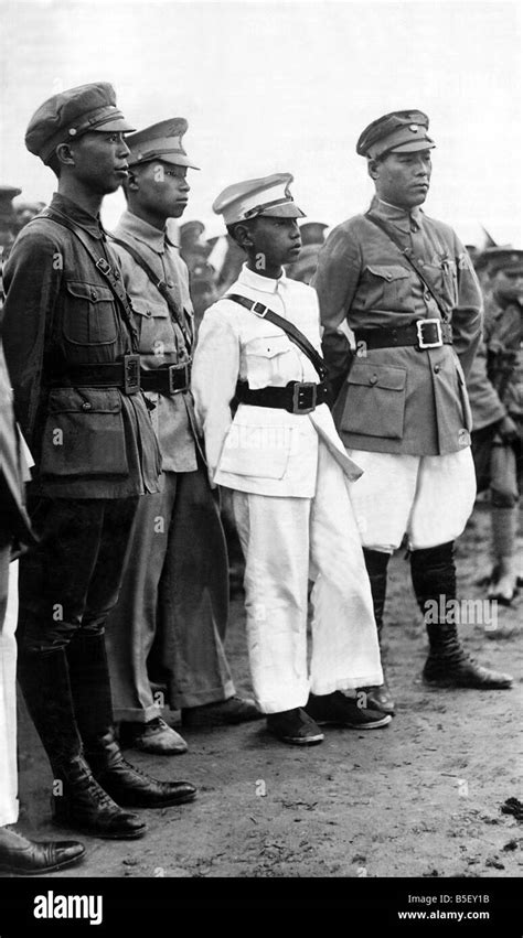 Officers Of Chiang Kai Sheks Nationalist Army With Young Officer In