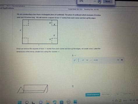 Solved Wo Are Constructing A Bax From A Rectangular Plec