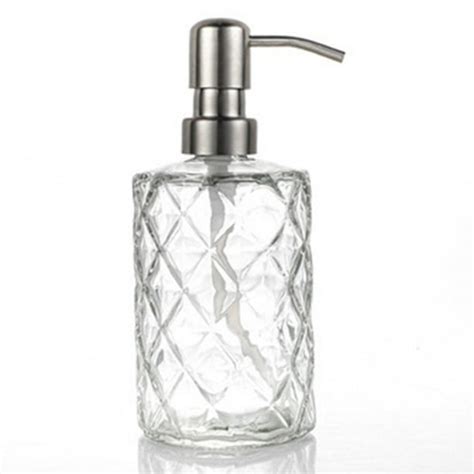 Soap Dispenser Clear Glass Hand Dish Soap Dispensers Bathroom With