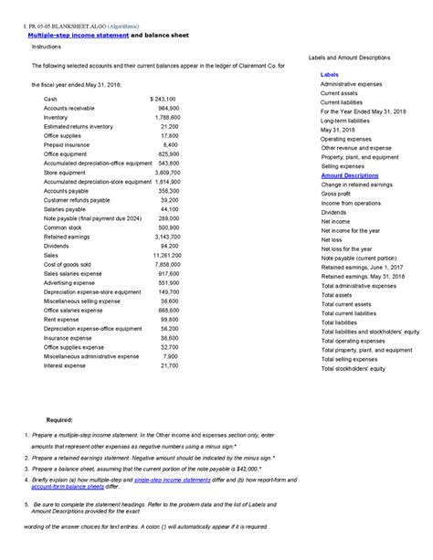 solved 1 pr 05 0s blanksheet algo algorithmic