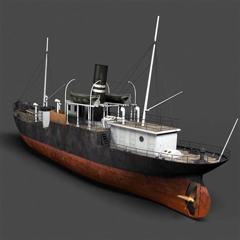 Old Steam Ship 3d Model Scale Model Ships Steamship Model Ships