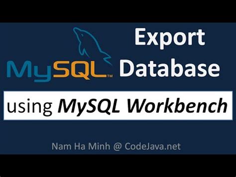 MySQL Export Database Using MySQL Workbench YouTube