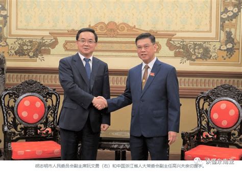 越南胡志明市与中国浙江省深化各领域的合作关系人民方面代表团