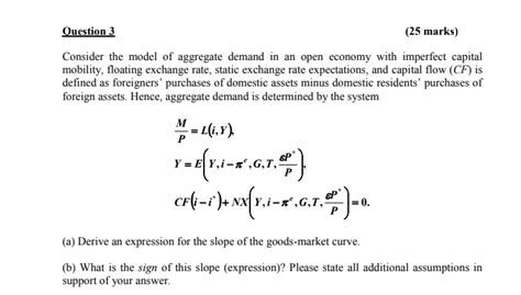 Solved Consider The Model Of Aggregate Demand In An Open