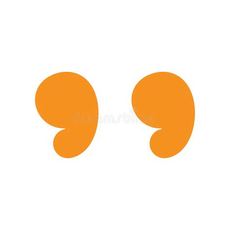 Orange Round Quotation Mark Vector Illustration On White Background