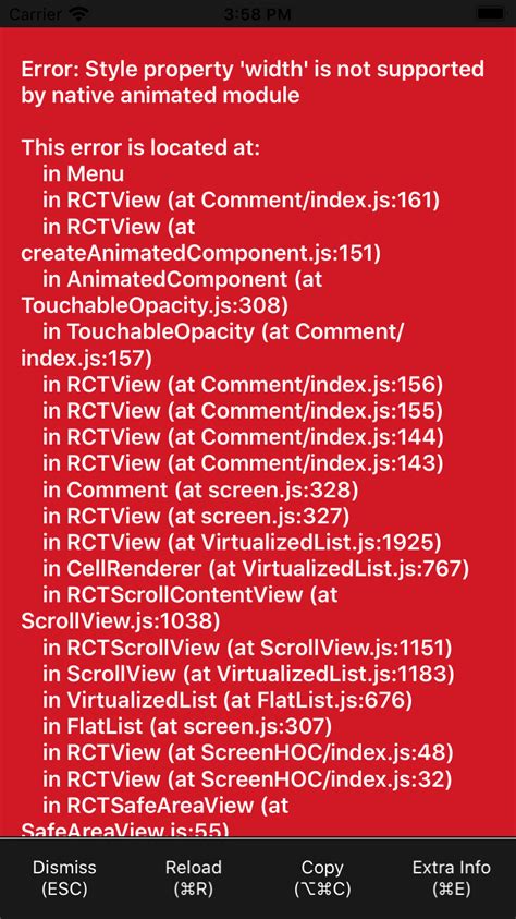 Style Property Width Is Not Supported By Native Animated Module · Issue 88 · Mxckreact