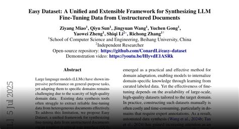 paper page easy dataset a unified and extensible framework for