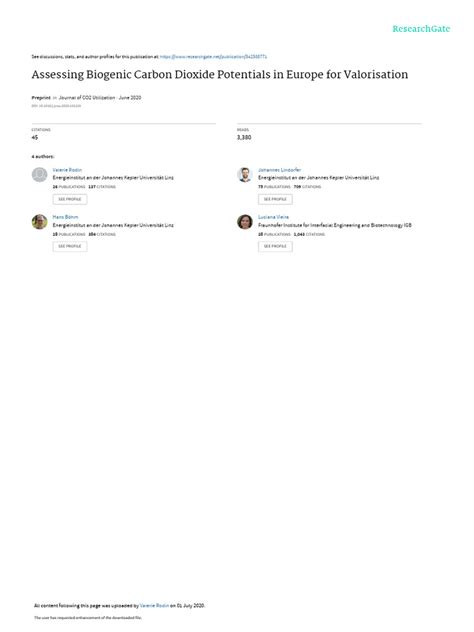 2020 Preprint European Co2 Potential Pdf Biogas Biofuel