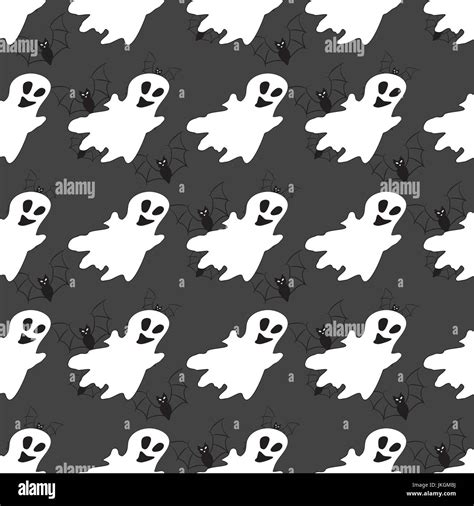 Seamless Pattern With White Ghosts Seamless Pattern Can Be Used For Wallpaper Pattern Fills