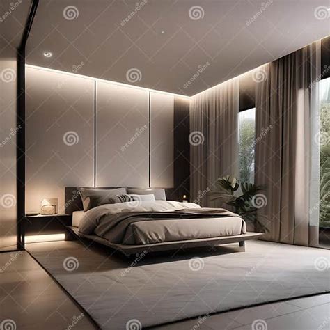 A Serene Minimalist Bedroom With Neutral Tones And Soft Diffused