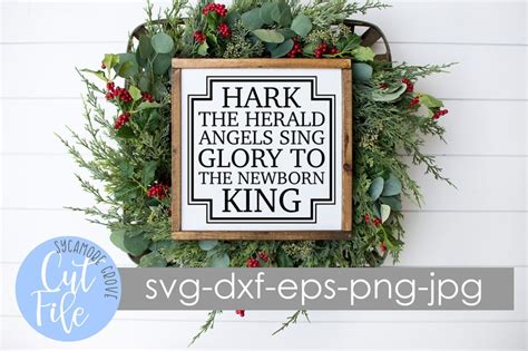 Hark The Herald Angels Sing Svg Christmas Carol Silhouette Etsy