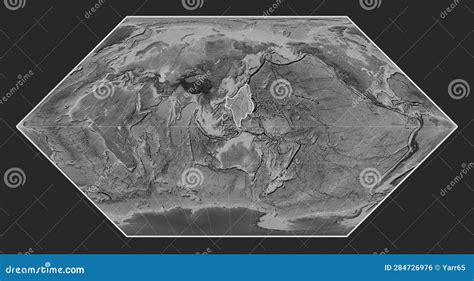 Philippine Sea Tectonic Plate Grayscale Eckert I Stock Illustration