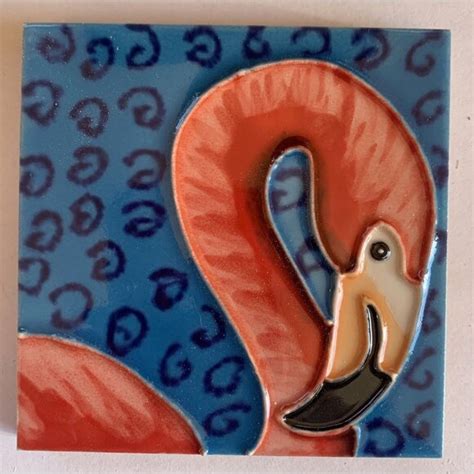 Tile Craft Wall Decor Flamingo Bird 4x4 Decorative Ceramic Wall Art