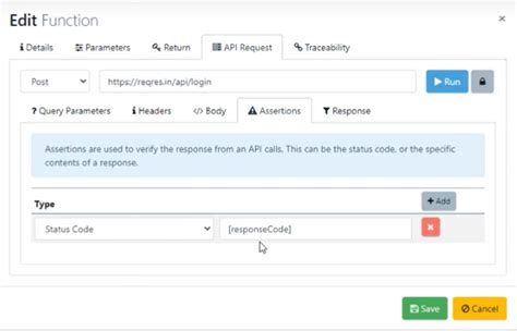 assertion results shown in api request executor