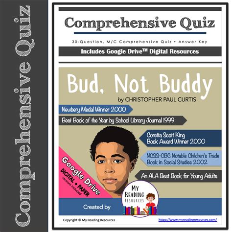 Bud Not Buddy Comprehensive Quiz My Reading Resources