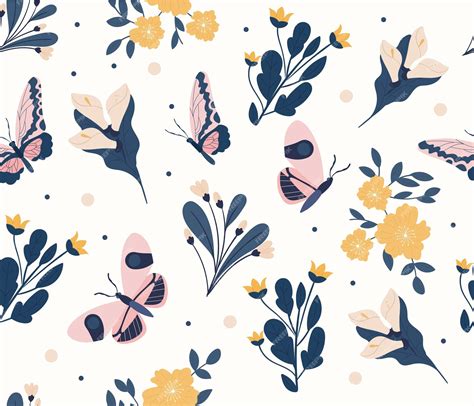Premium Vector Spring Seamless Pattern With Flowers