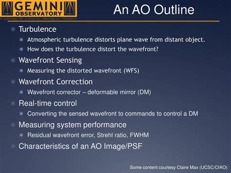 PPT An Introduction To Adaptive Optics Presented By Julian C