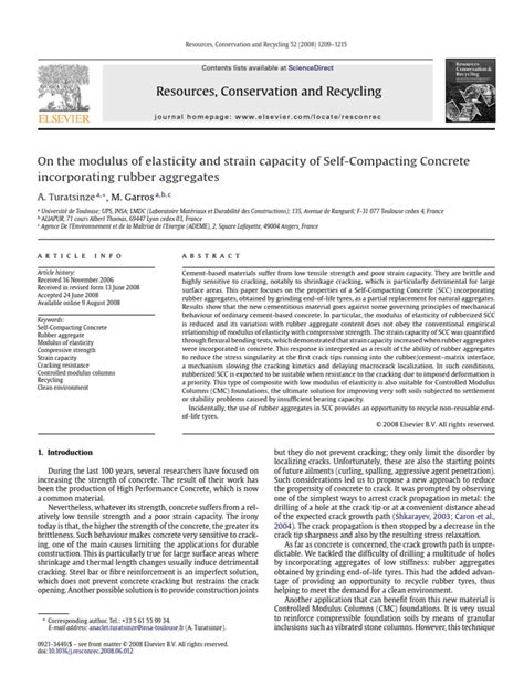 Rubberized Self Compacting Concrete Pdf Deformation Engineering Concrete