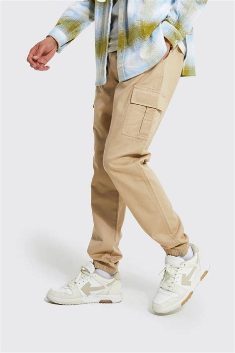 Tall Slim Fit Cargo Trousers Boohoo