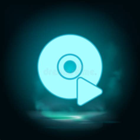 Cd Player Neon Icon Theater Ruby Color Neon Ui Ux Icon Stock