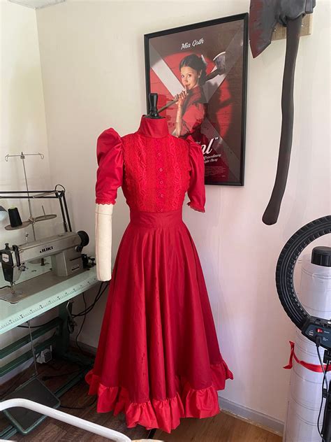 Movie Pearl Dress Costume Halloween Cosplay Horror Etsy In 2024 Red