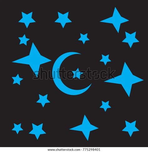 Vector Background Night Sky Moon Stars Stock Vector Royalty Free