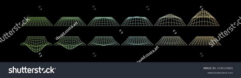 Vector Planes Gradient Lines Grid Curved Stock Vector Royalty Free 2190129065 Shutterstock